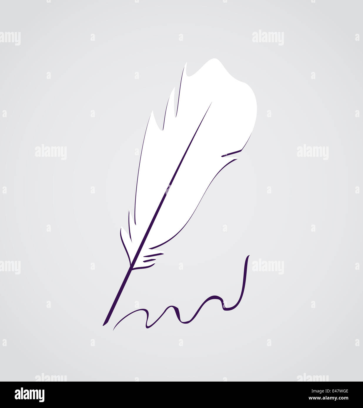 Illustration white feather calligraphic pen isolated - vector Stock ...