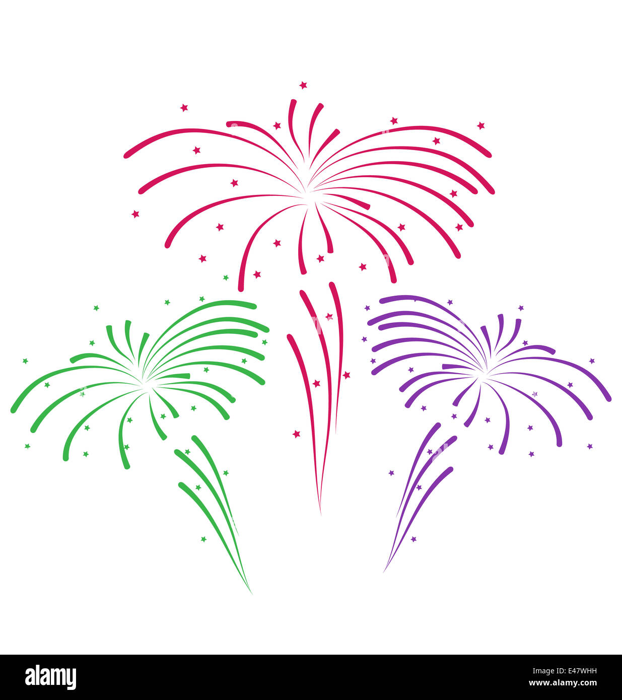 Illustration sketch for abstract colorful firework - vector Stock Photo ...