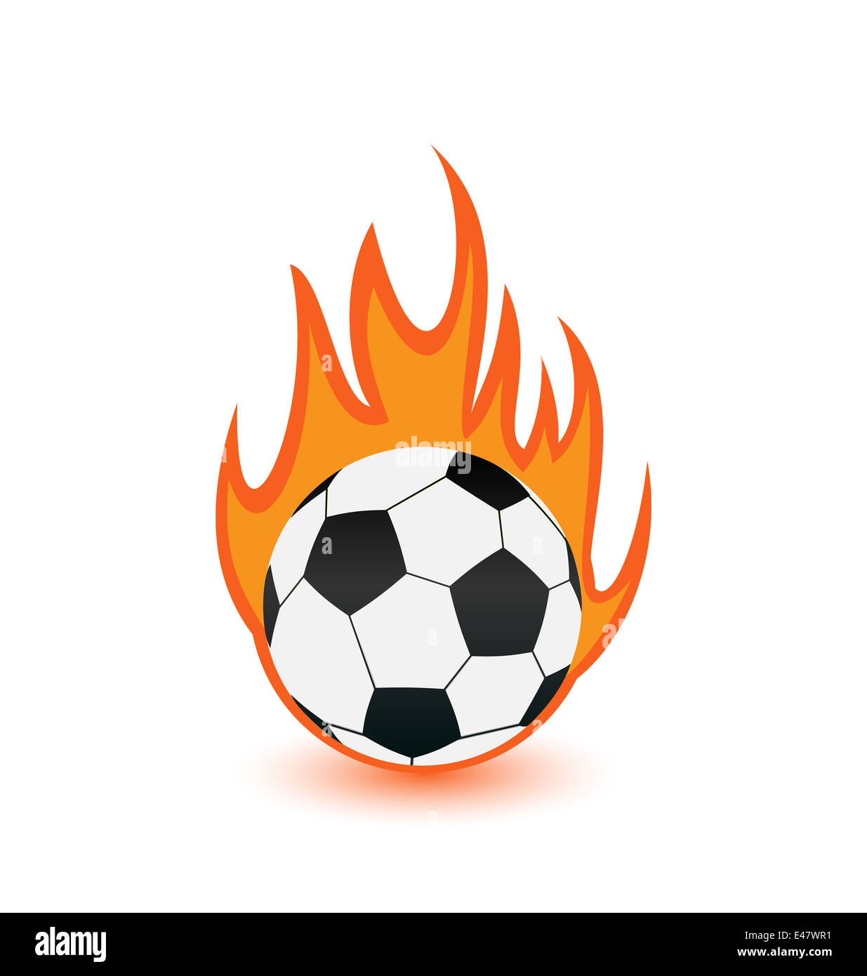 Illustration football balls in orange fire flames - vector Stock Photo ...