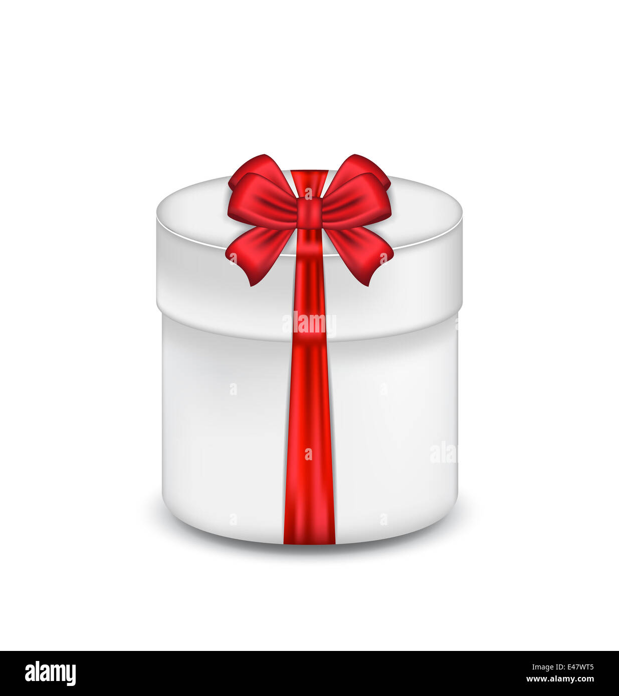 Illustration gift box with red bow isolated on white background Stock ...