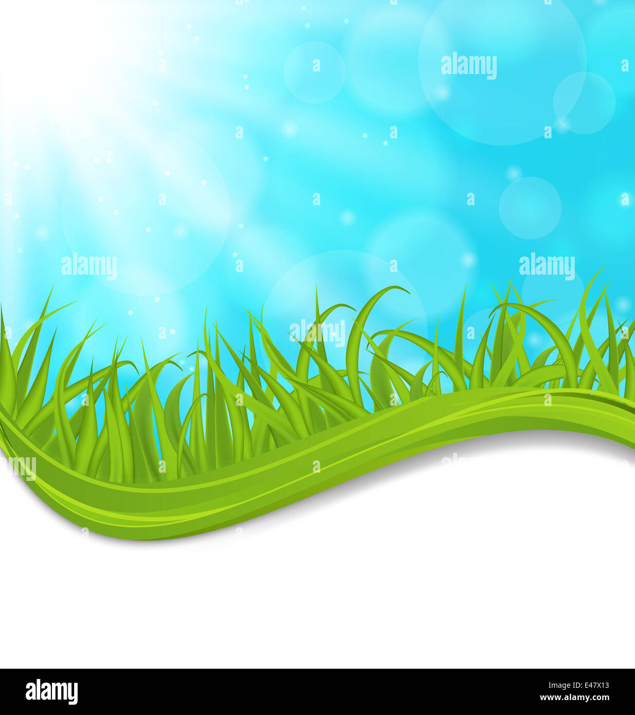 Illustration spring natural card with green grass - vector Stock Photo ...