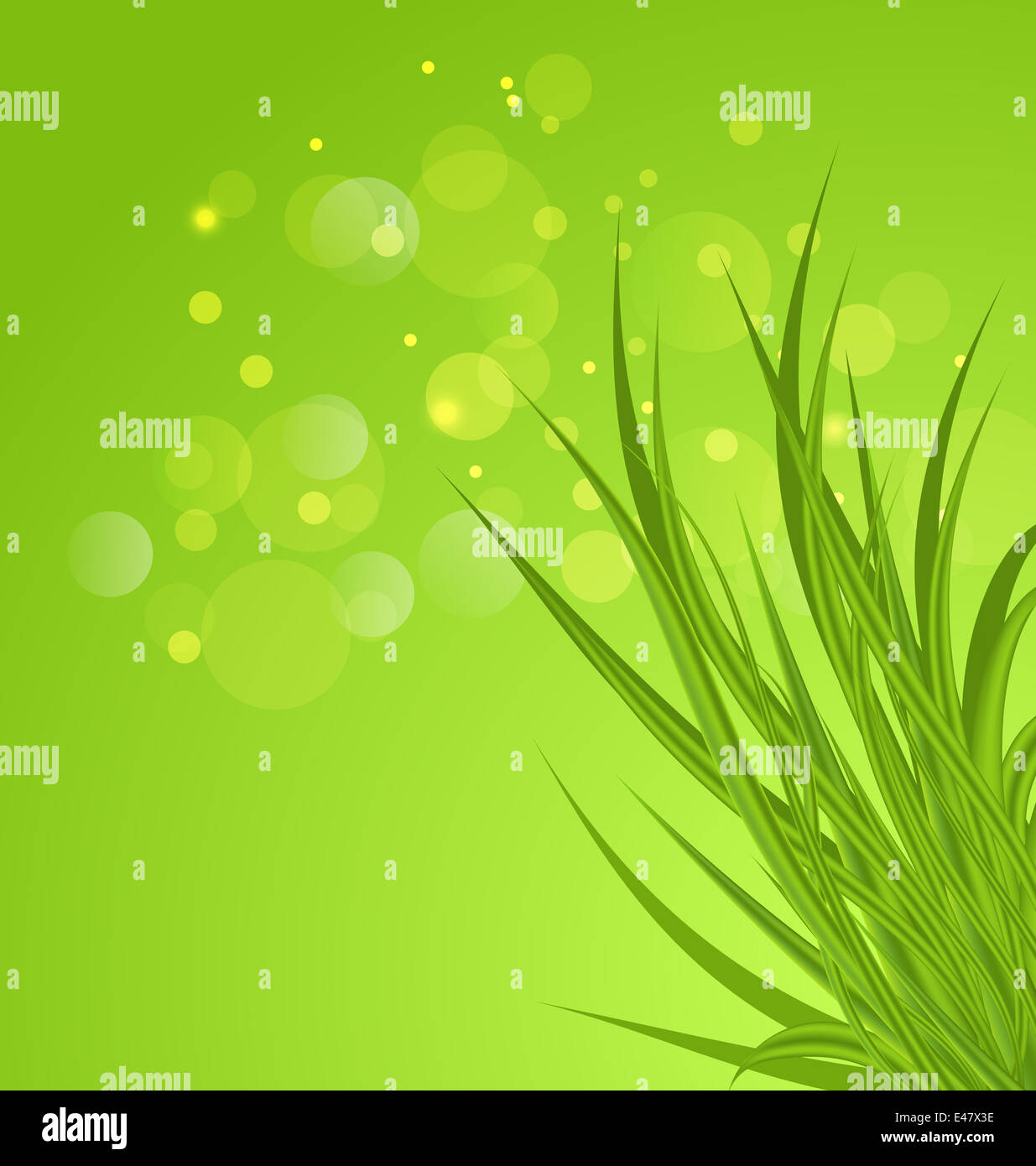 Illustration spring background background with green grass - vector ...