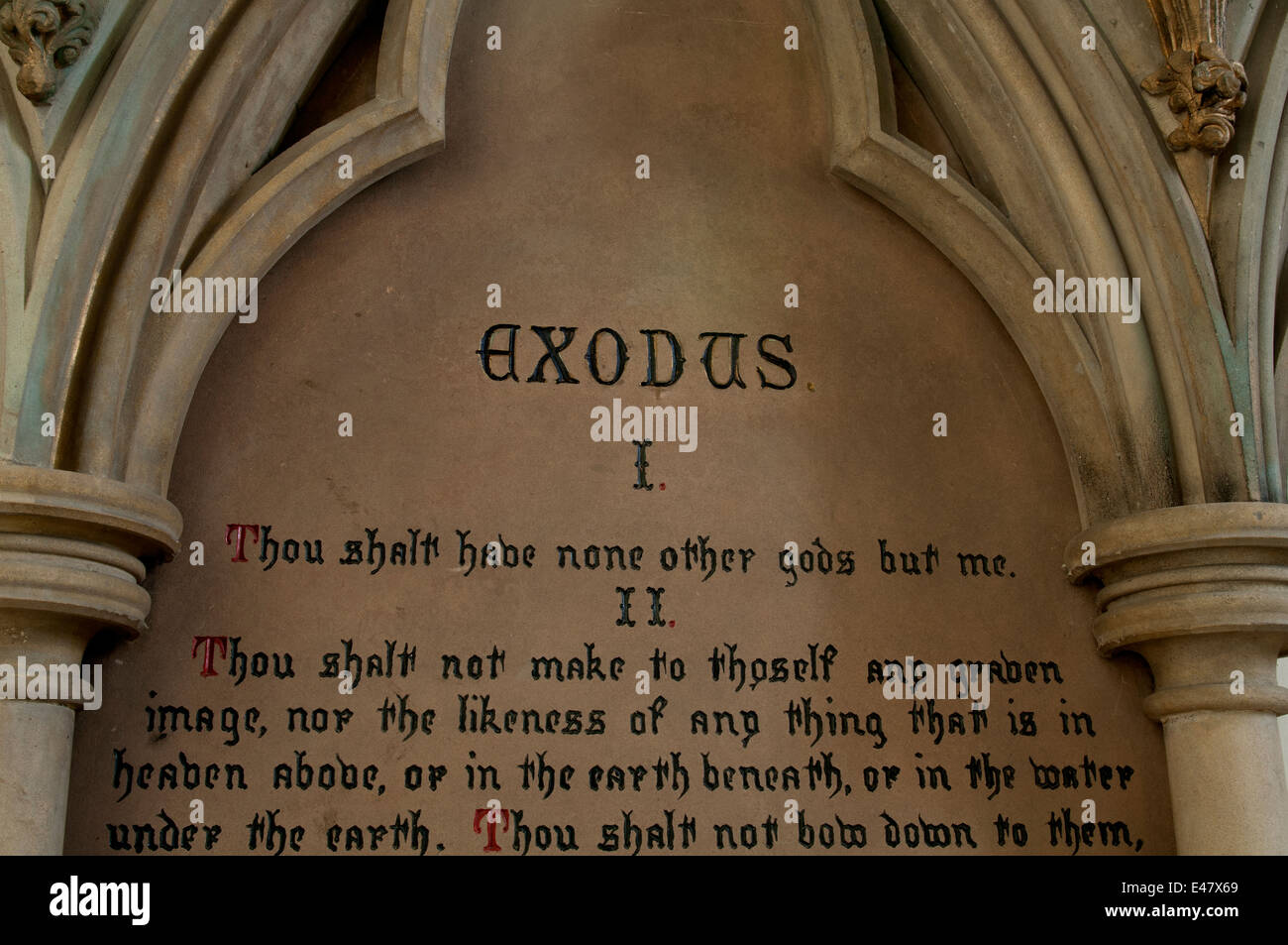 Reredos detail, St. Paul`s Church, Fazeley, Staffordshire, England, UK ...