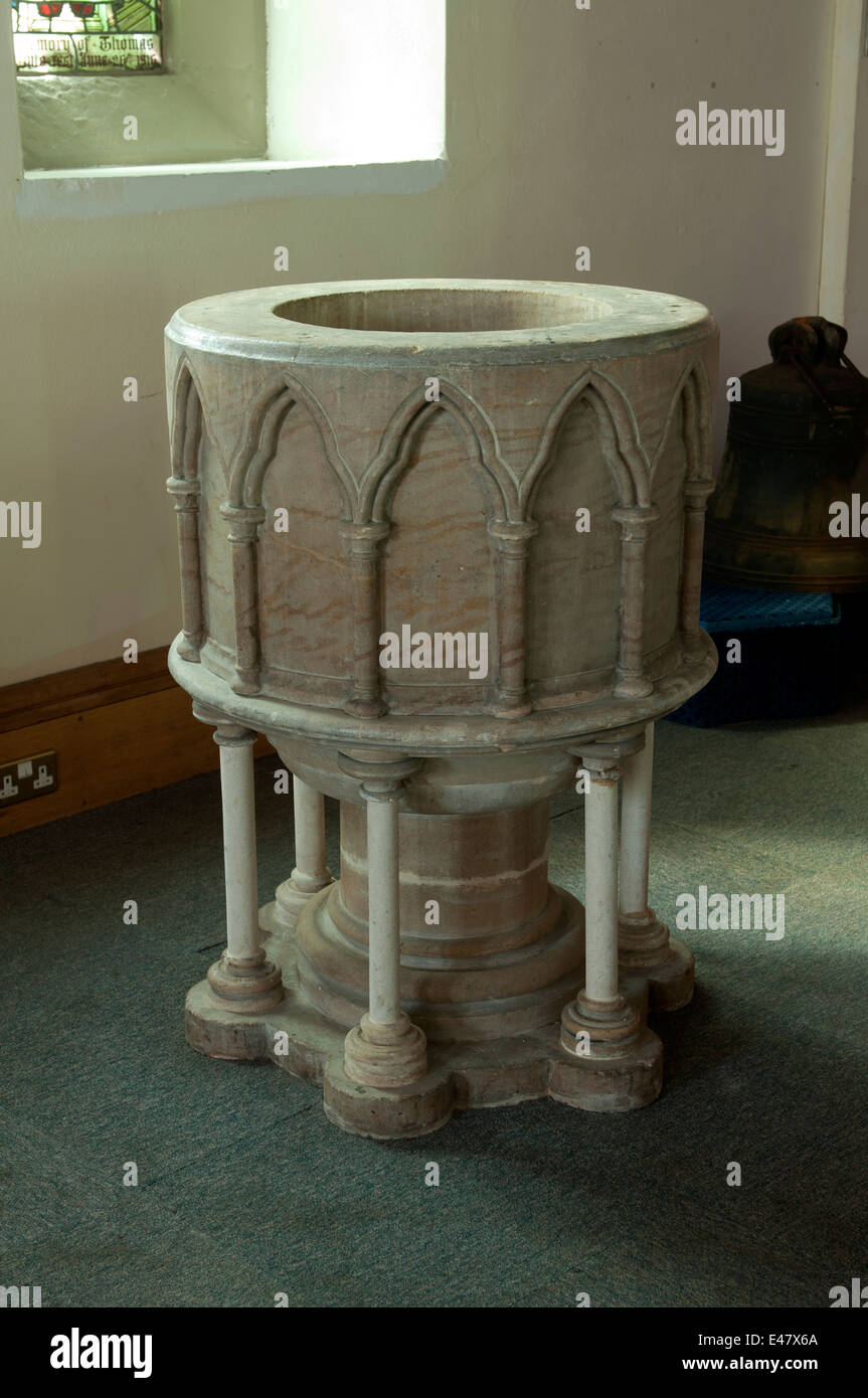 The font, St. Paul`s Church, Fazeley, Staffordshire, England, UK Stock ...