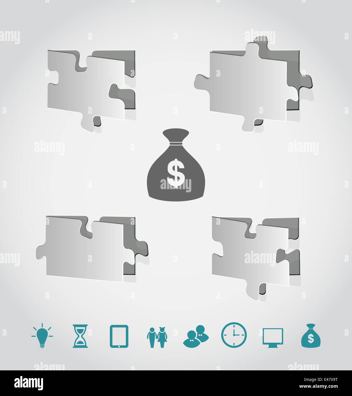 Illustration cut paper puzzles with infographic elements - vector Stock ...