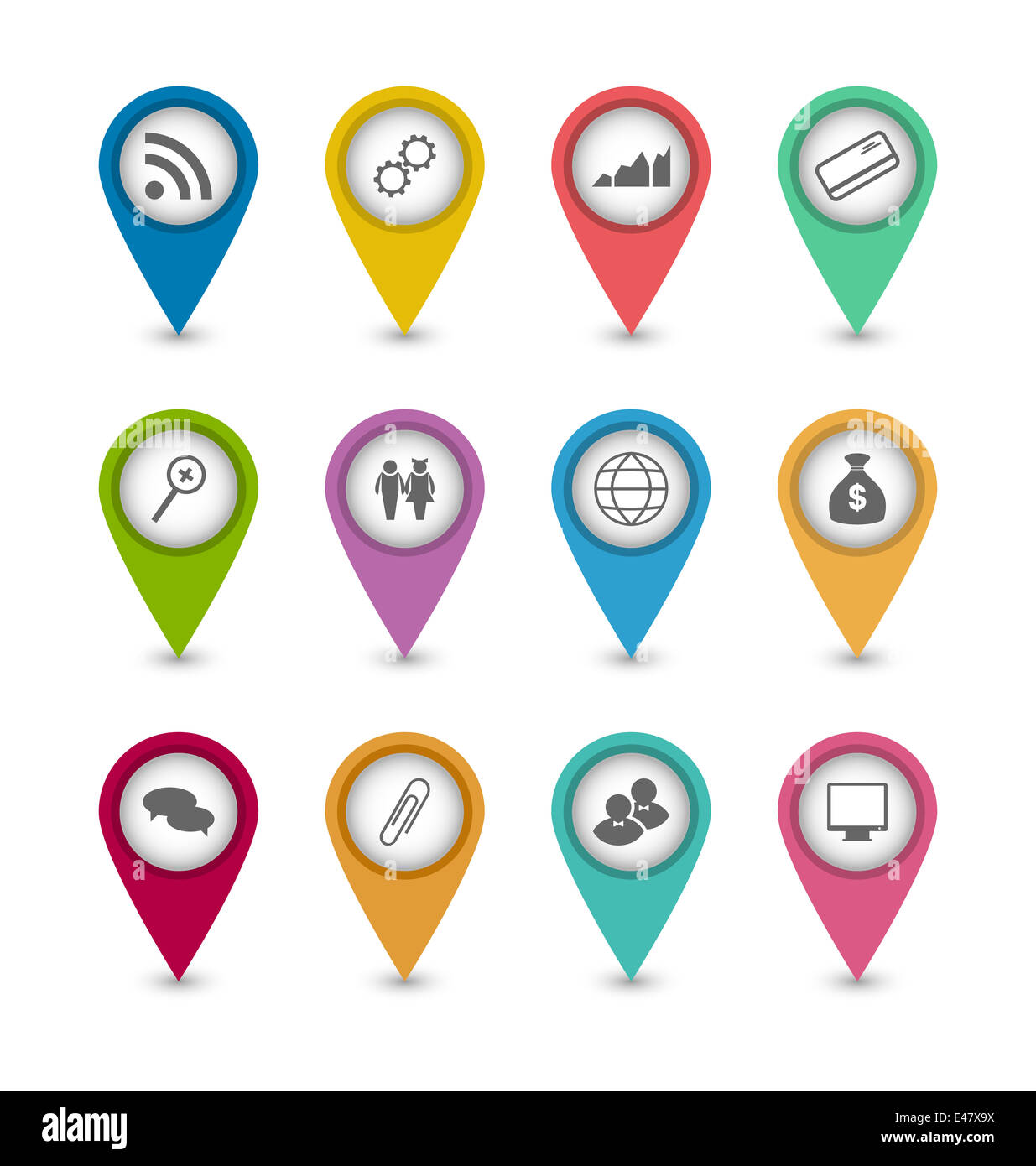 Illustration set business infographics icons for design website layout ...