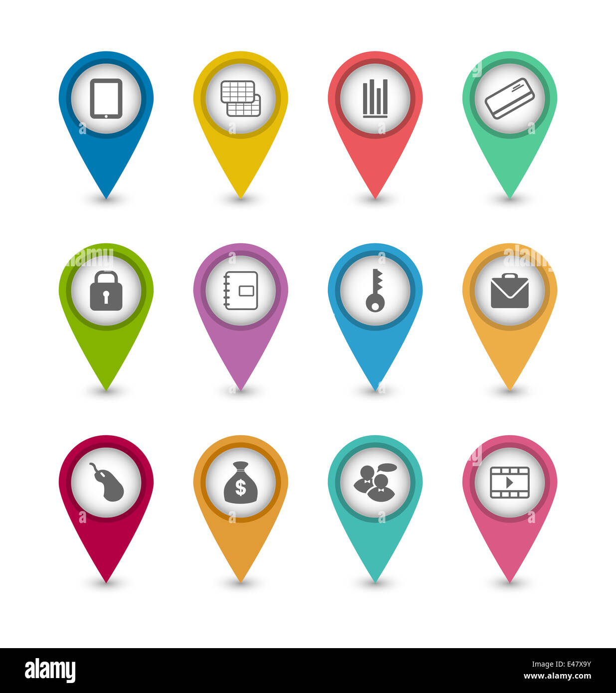 Illustration set business pictogram icons for design your website ...