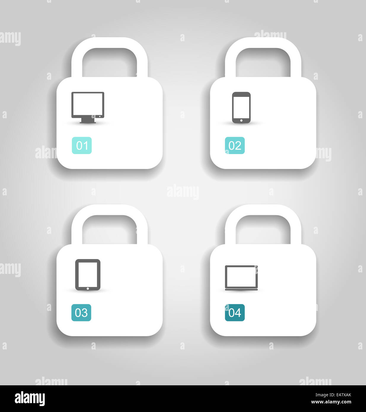 Illustration infographic design template paper tags with electronic ...