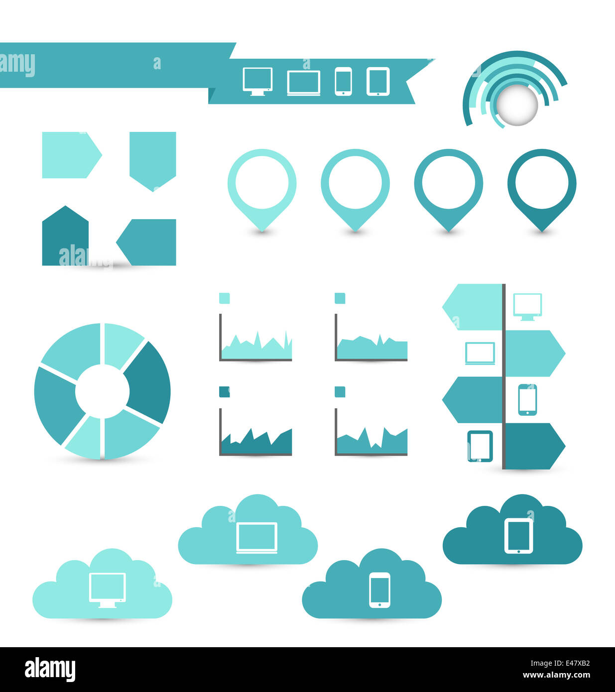 Illustration set of infographic elements for your documents and reports ...