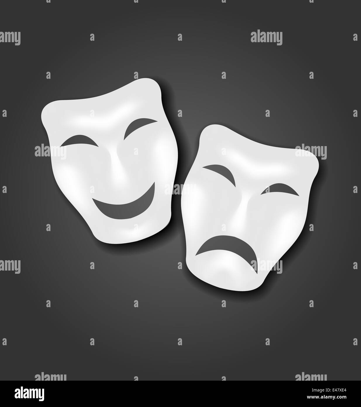 Illustration comedy and tragedy masks for Carnival or theatre - vector ...