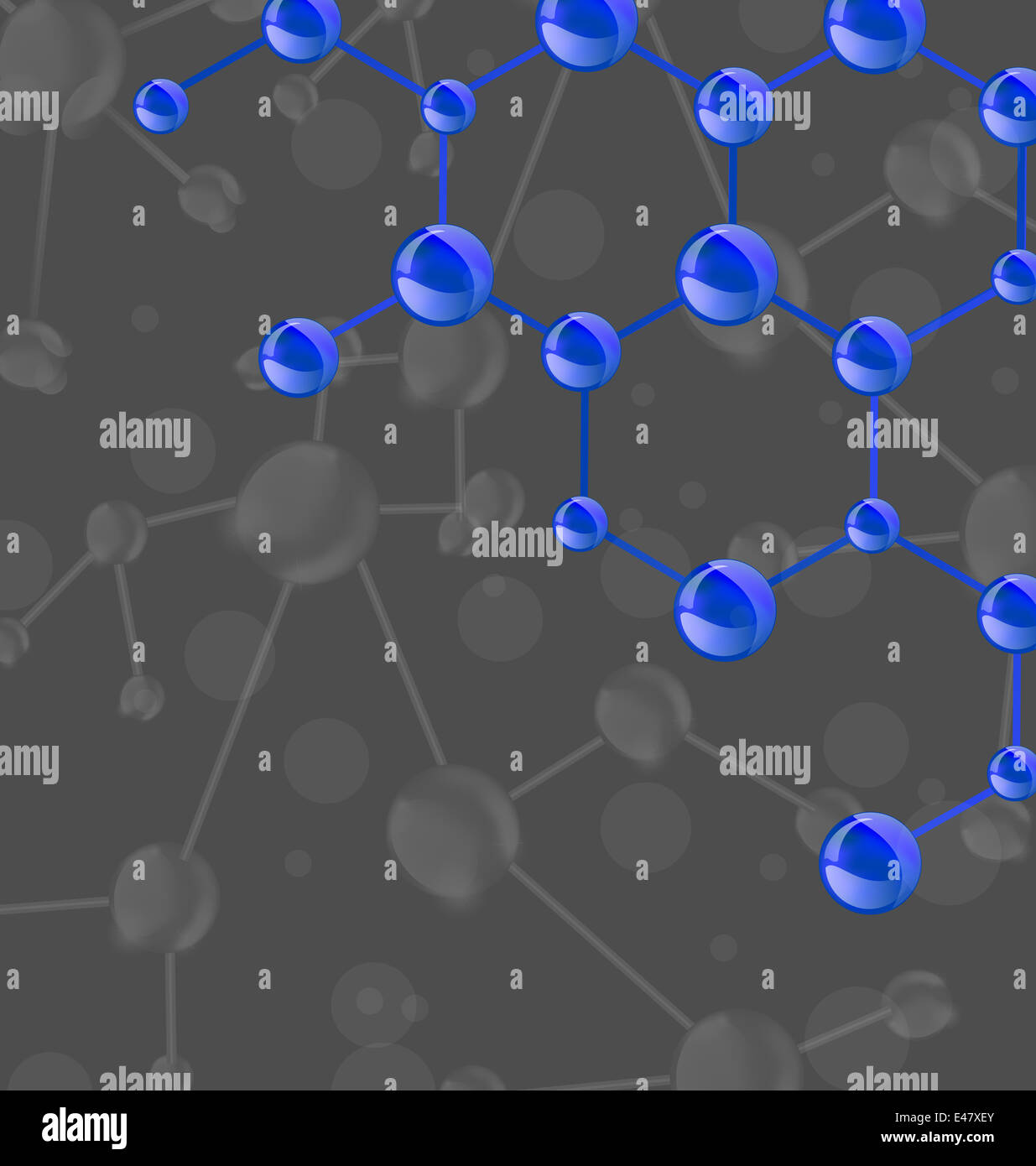 Illustration molecular structures chain over grey background - vector ...