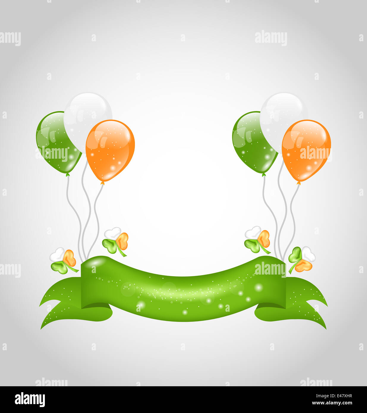 Illustration Irish balloons with clovers and ribbon for St. Patrick's ...