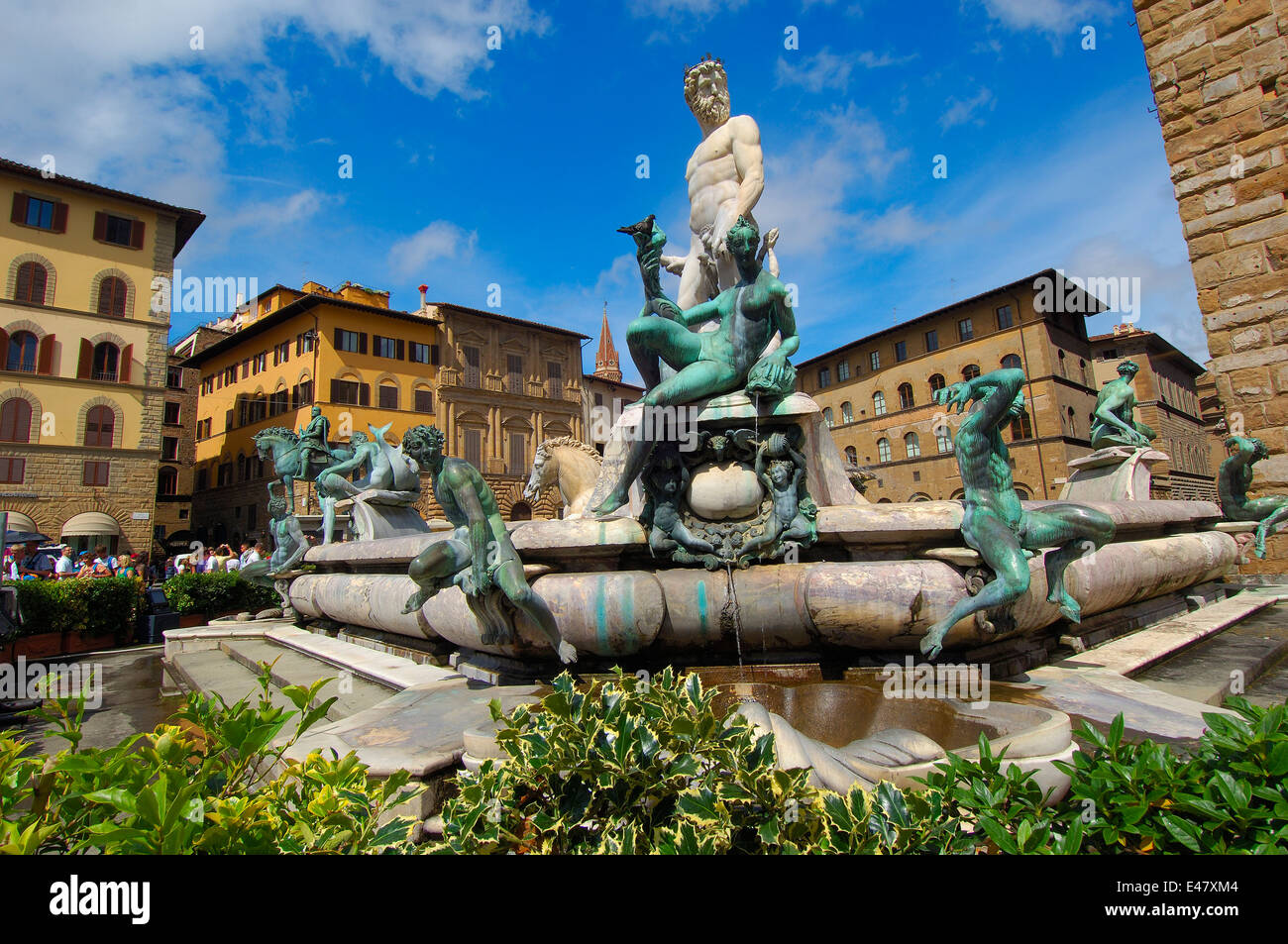Florence, Neptune Fountain, La Signoria square, Piazza della Signoria ...