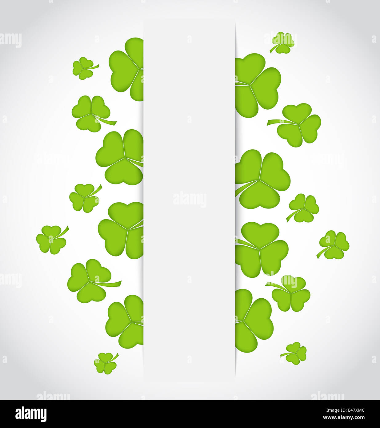 Illustration greeting card with set shamrocks for St. Patrick's Day ...