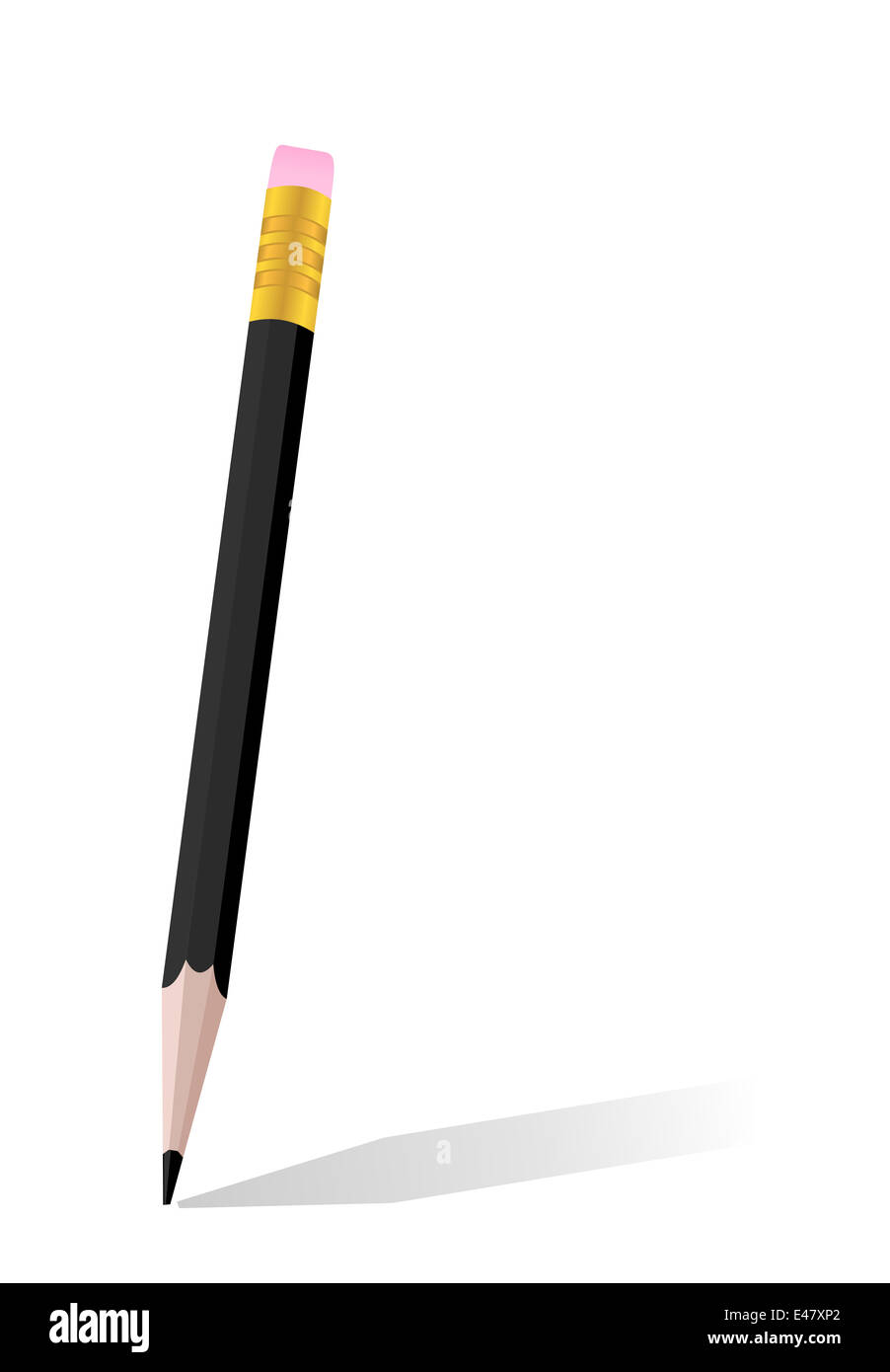 Realistic illustration of single black pencil - vector Stock Photo - Alamy