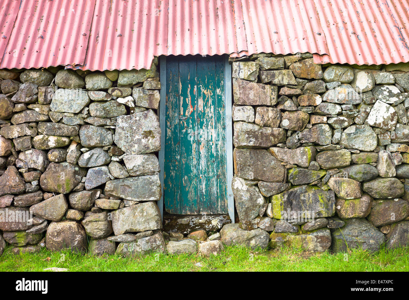 Old farm barn at Auchindrain croft settlement and village folklore ...