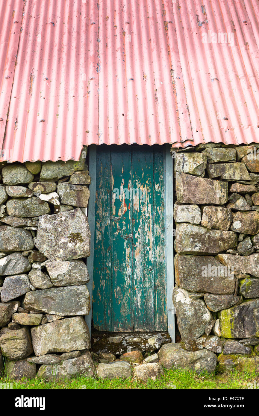 Old farm barn at Auchindrain croft settlement and village folklore ...
