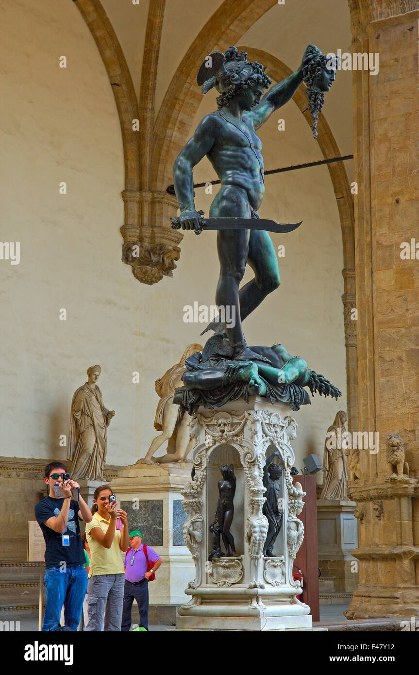 Florence, Perseus statue, La Signoria square, Piazza della Signoria ...