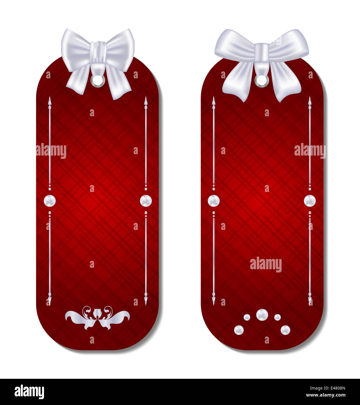 Illustration group of beautiful cards with gift bows Stock Photo - Alamy