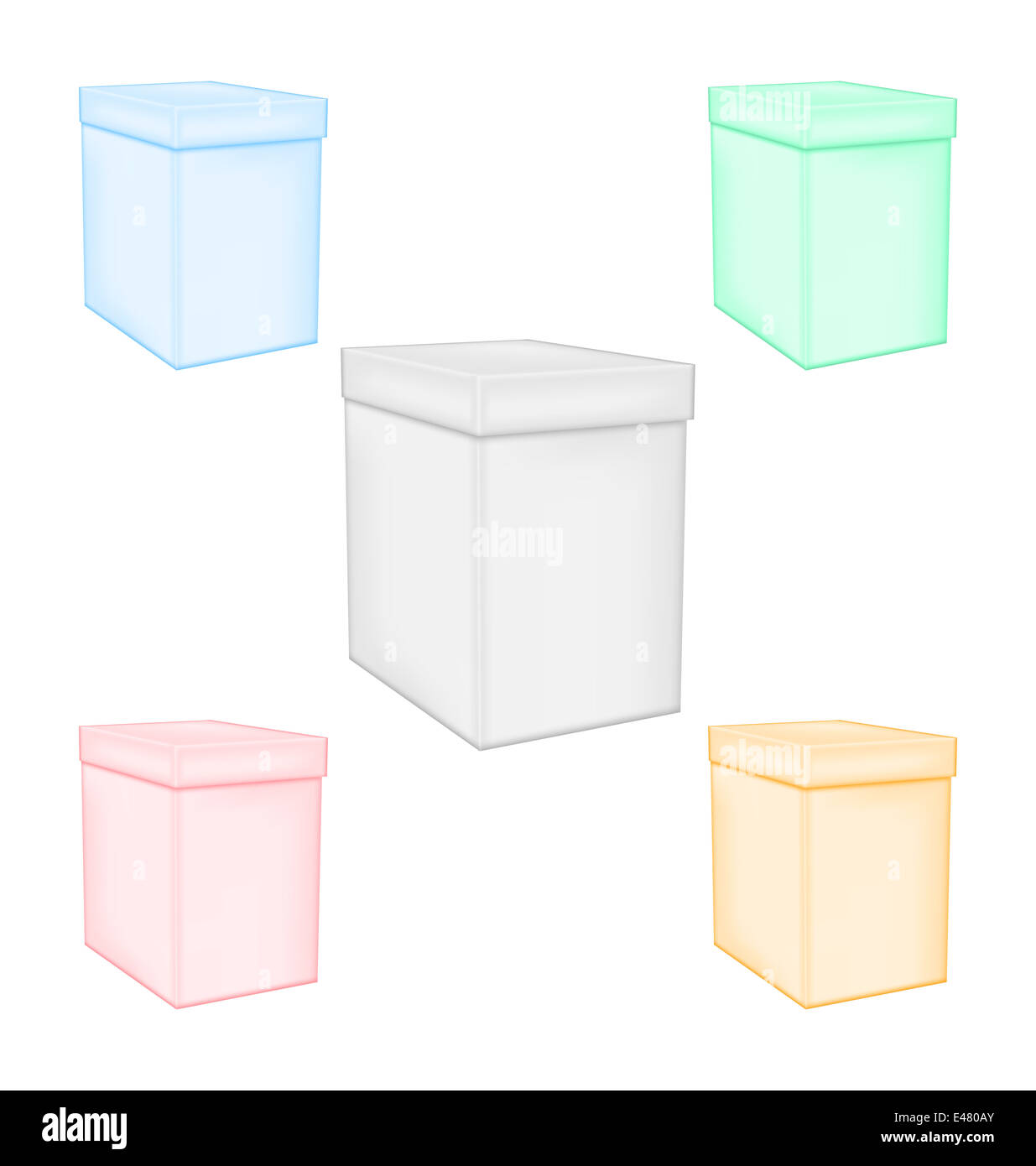 Illustration set colorful closed unprinted cartons - vector Stock Photo ...