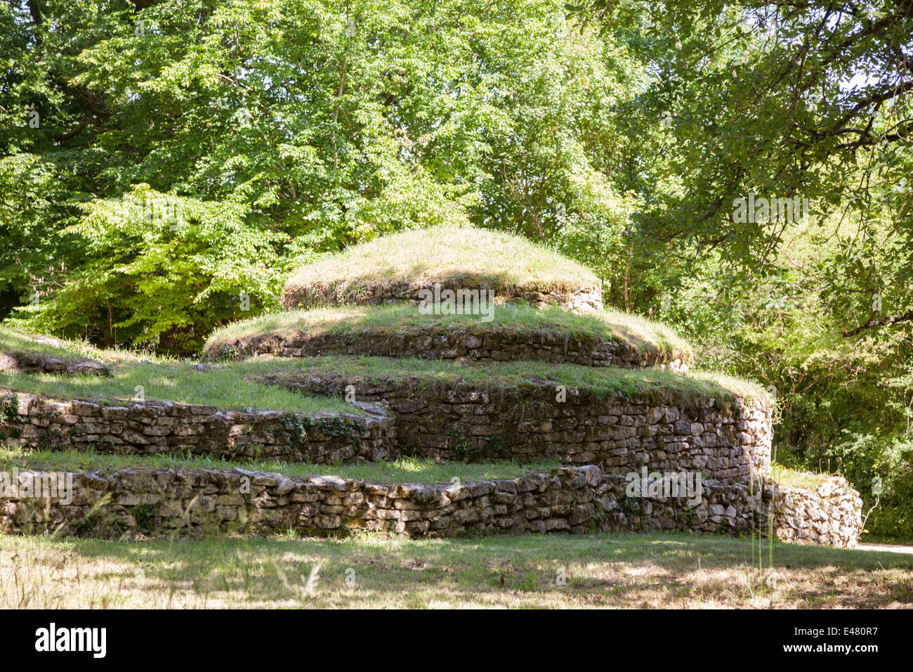 A tumulus in the oldest European necropolis of Bougon (France). Tumulus ...