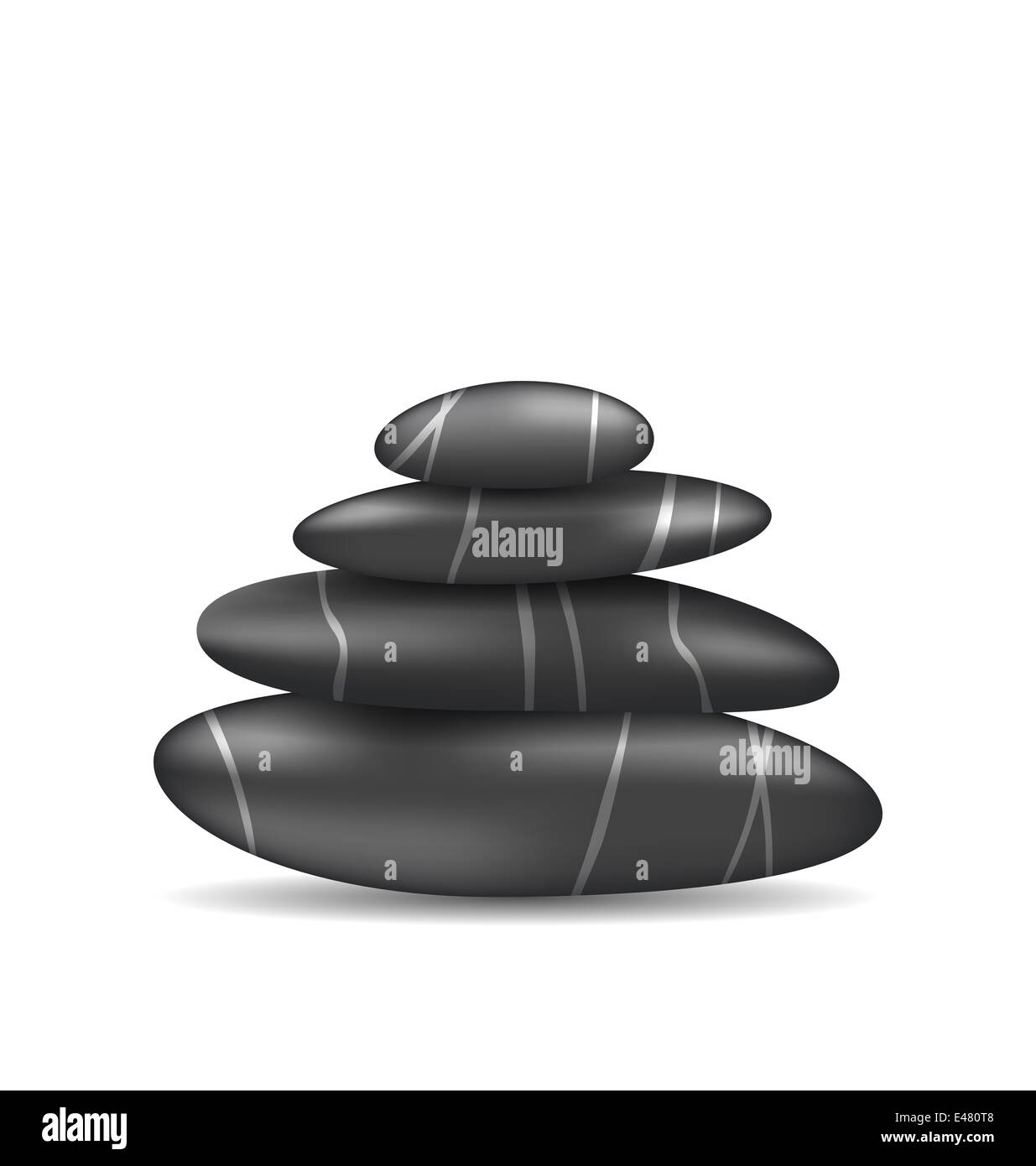 Illustration pyramid zen spa stones, isolated on white background ...