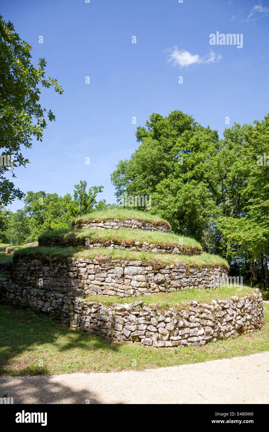 A tumulus in the oldest European necropolis of Bougon (France). Tumulus ...