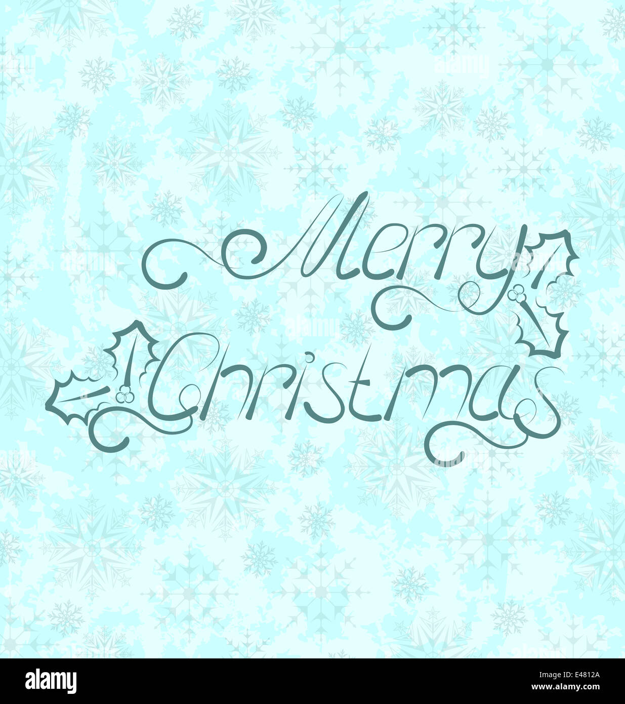 Illustration calligraphic Christmas lettering, snowflakes texture Stock ...
