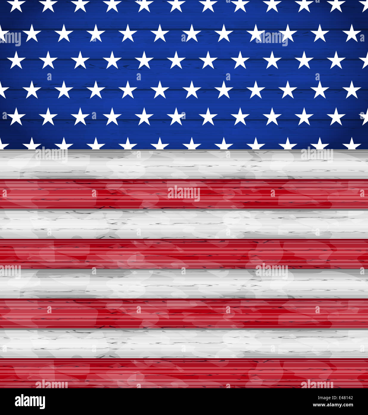 Illustration American Flag for Independence Day, wood texture Stock ...