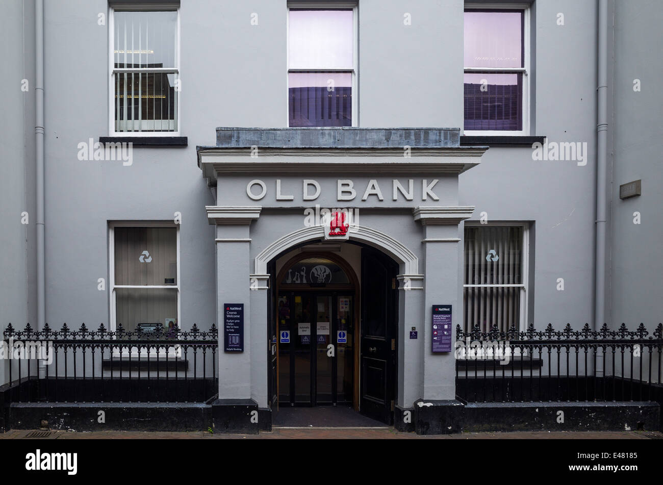 Old bank building in Abergavenny wales UK Stock Photo - Alamy