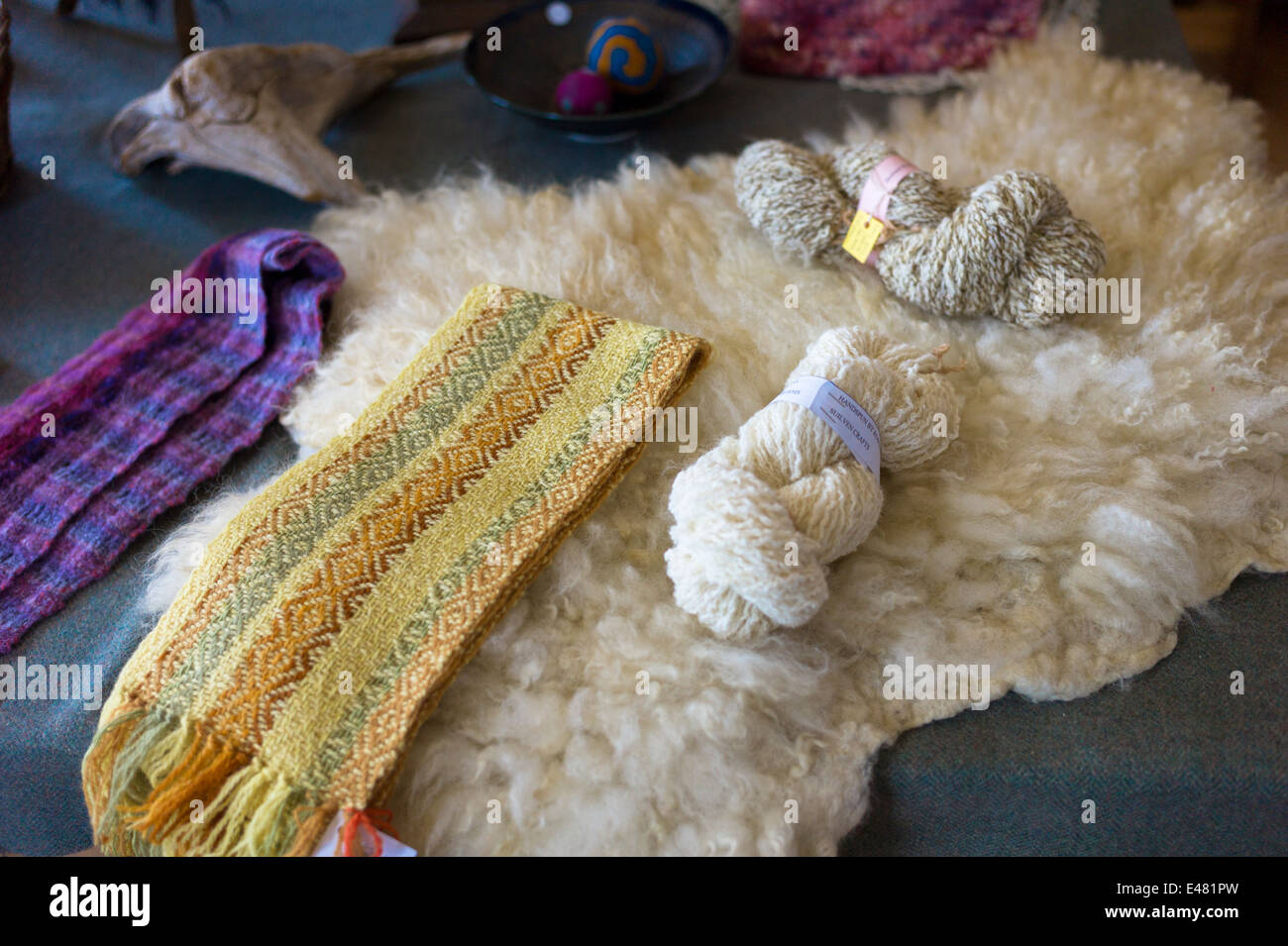 Fleece and skeins of local wool - Lambswool - from Highland sheep at ...