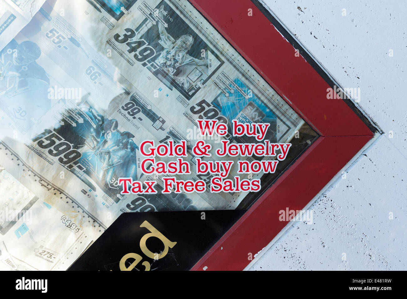 Pawn Shop Window in American Garrison Ramstein Stock Photo - Alamy