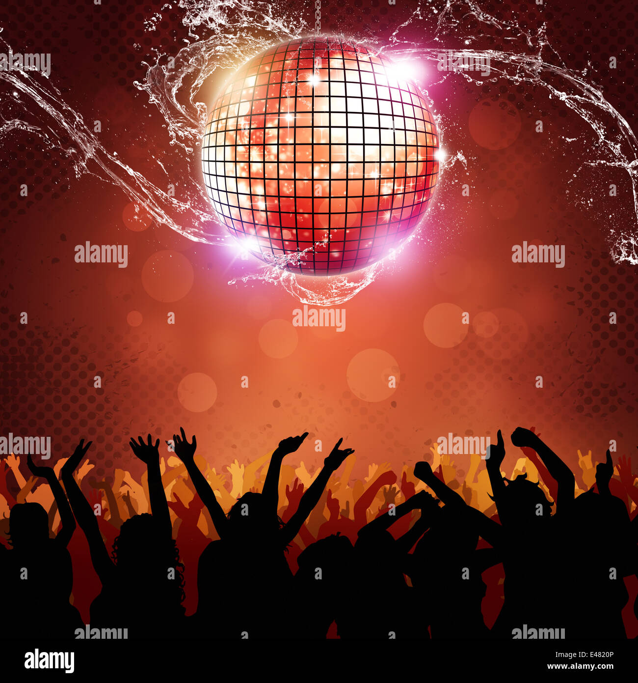 disco ball and people dancing on the disco floor Stock Photo - Alamy
