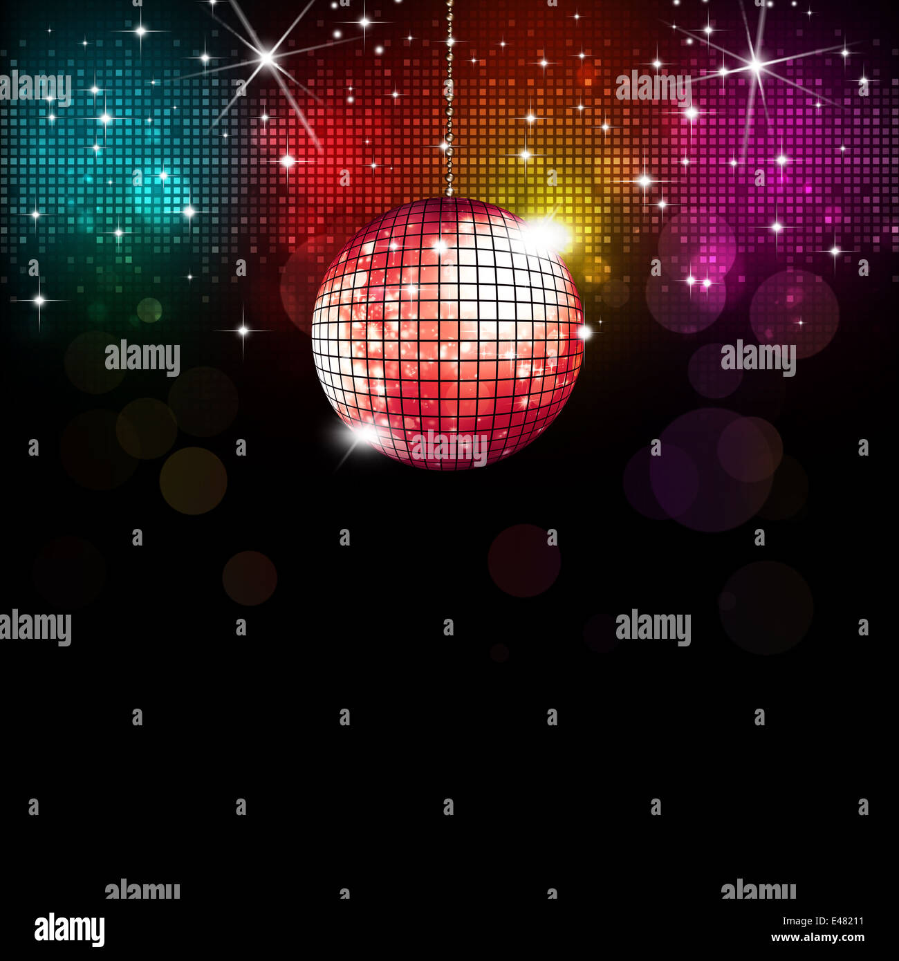 multicolor disco party music background with lights and blurs Stock ...