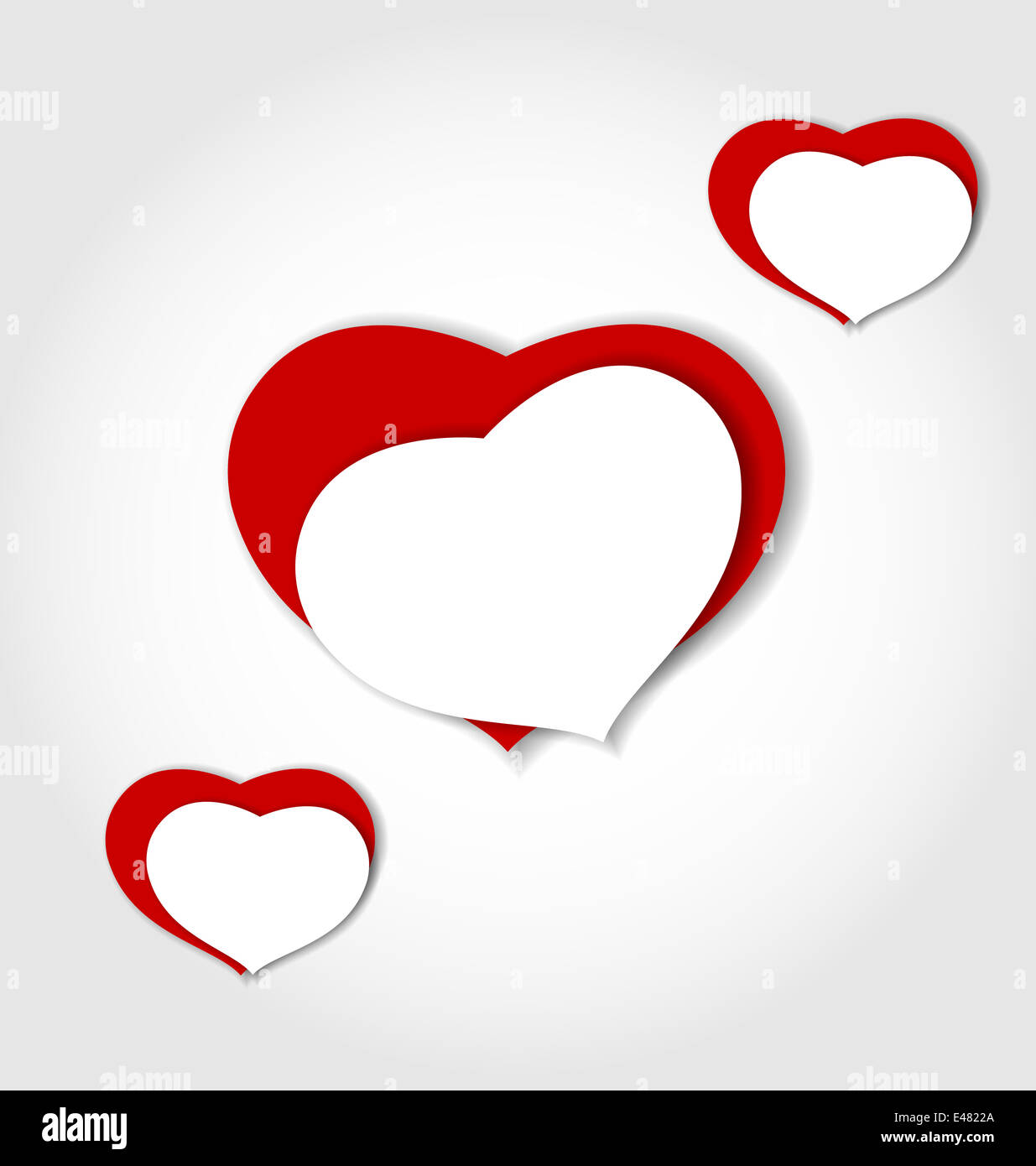 Illustration cute background for Valentine's day with paper hearts ...