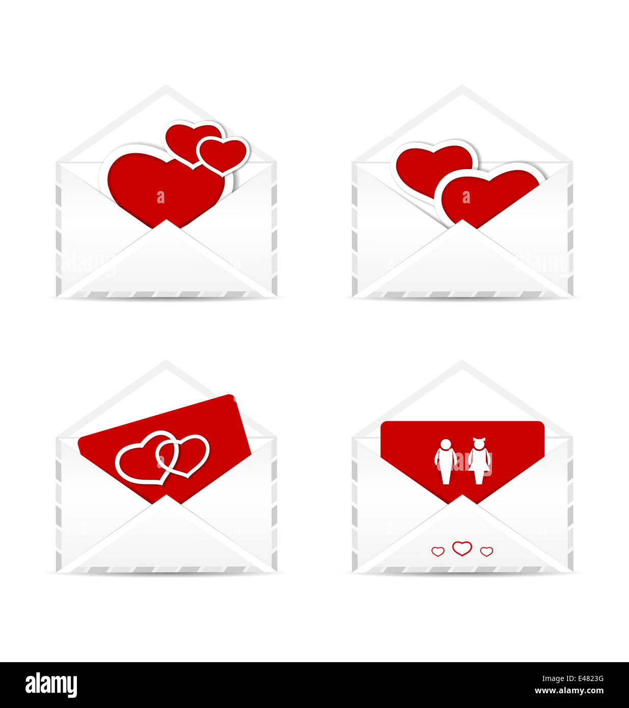 Illustration envelope with valentine red heart Stock Photo - Alamy