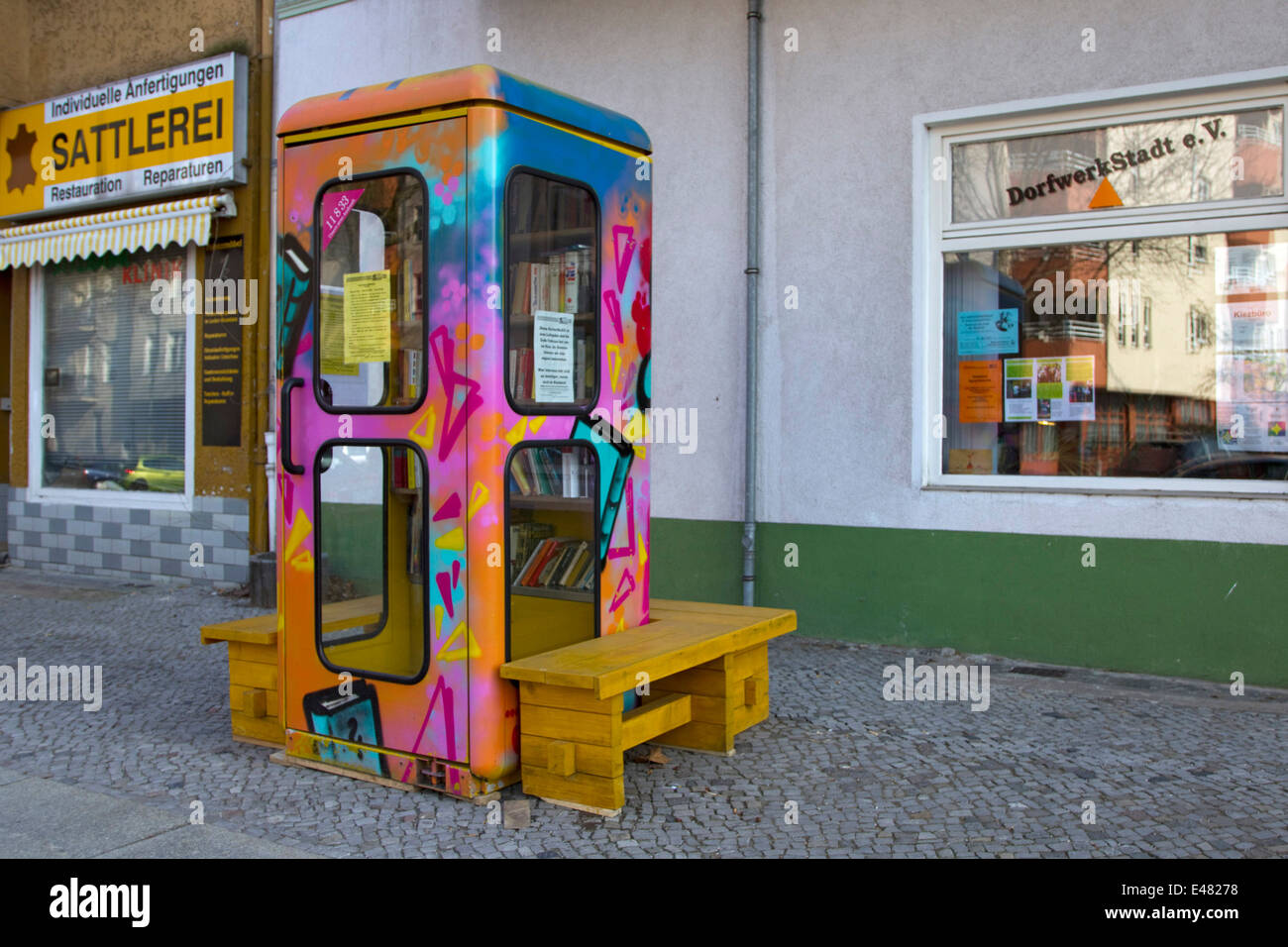 Anyone library in phone booth Stock Photo - Alamy