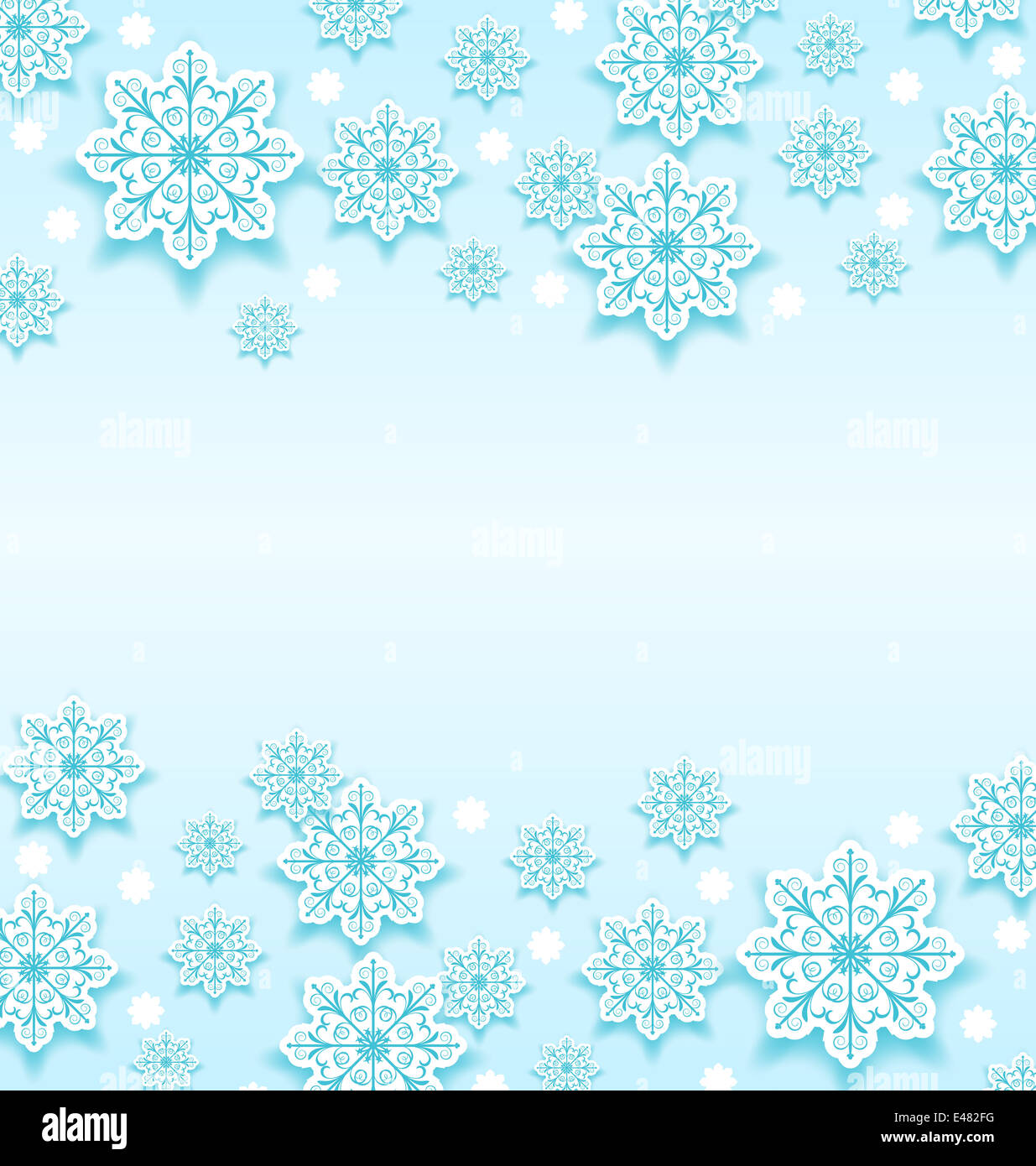 Illustration Christmas cold background with snowflakes Stock Photo - Alamy