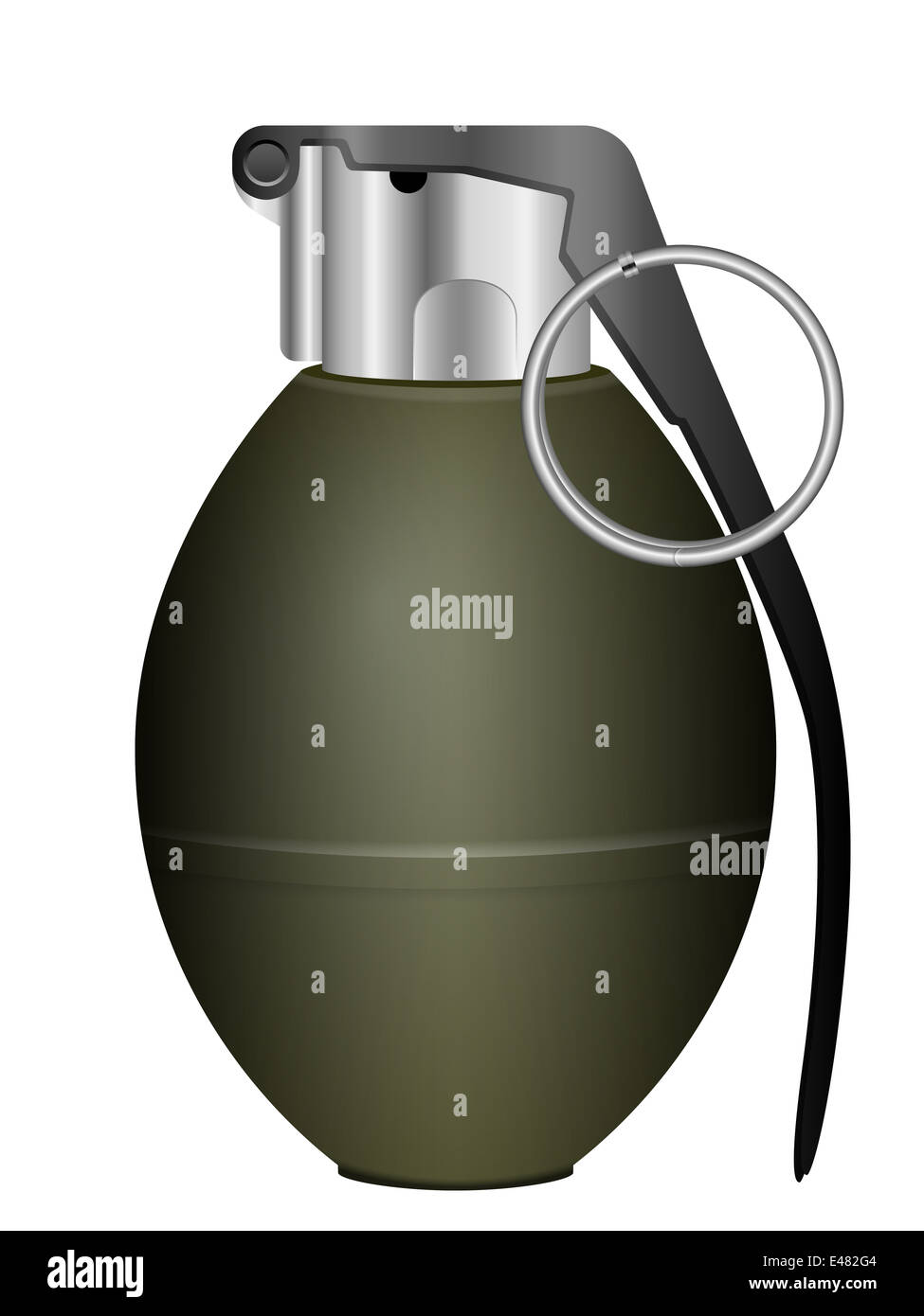 Green grenade on a white background Stock Photo - Alamy