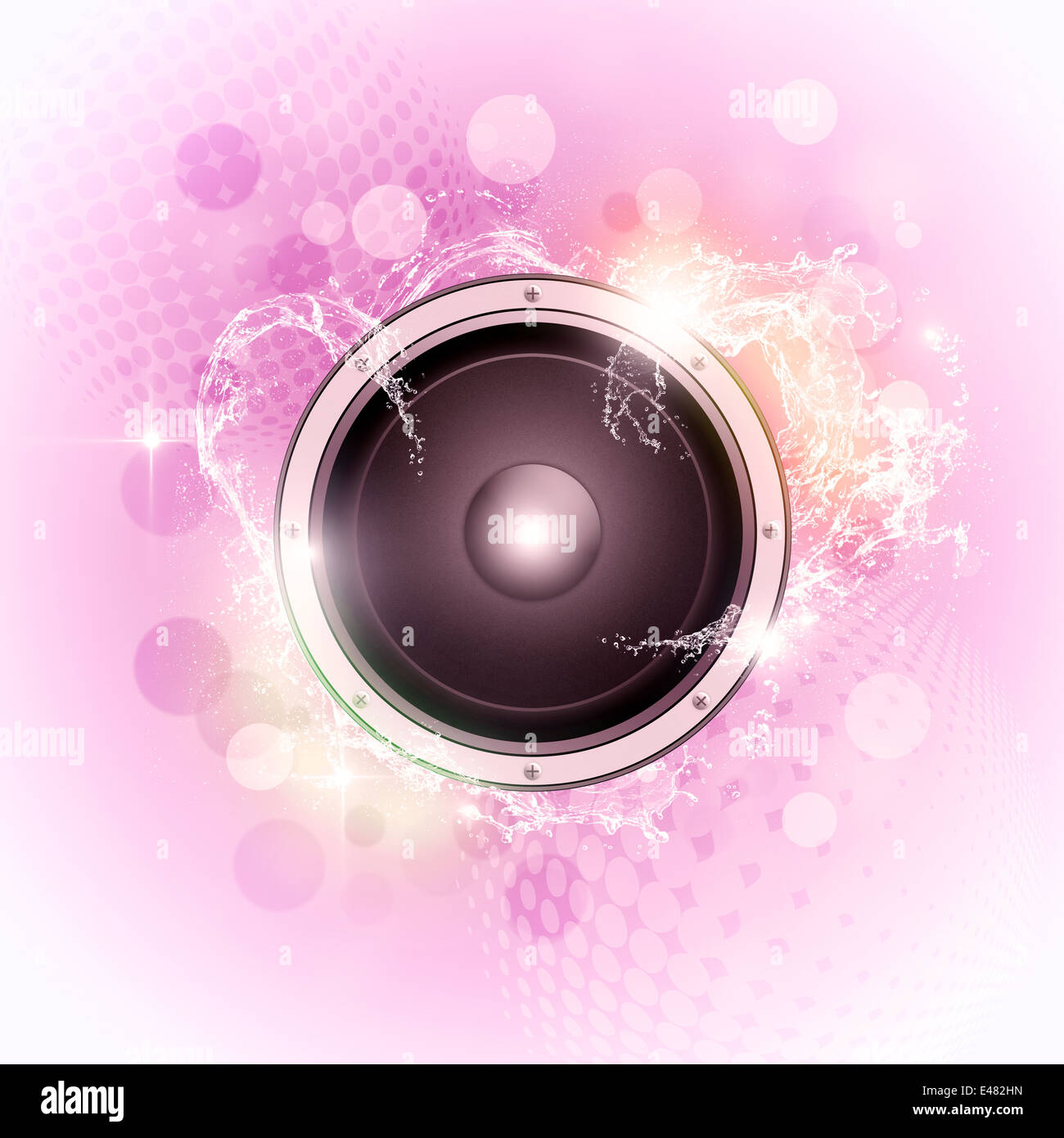 funky bright multicolor music sound speaker background with water ...