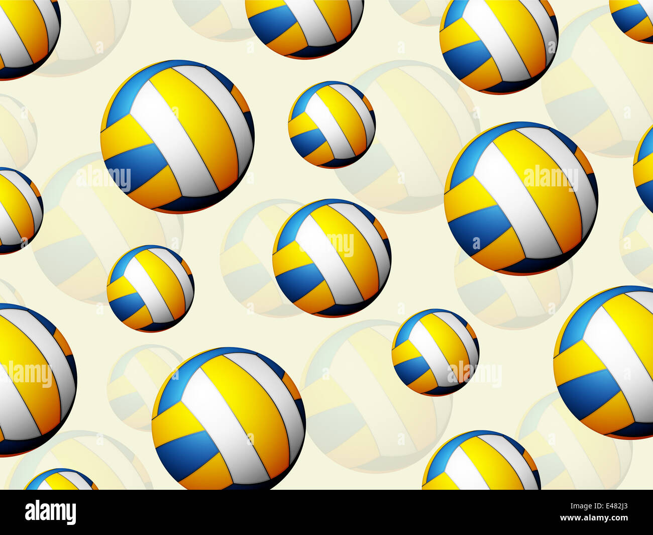 Seamless volleyball balls pattern background. Vector illustration Stock ...