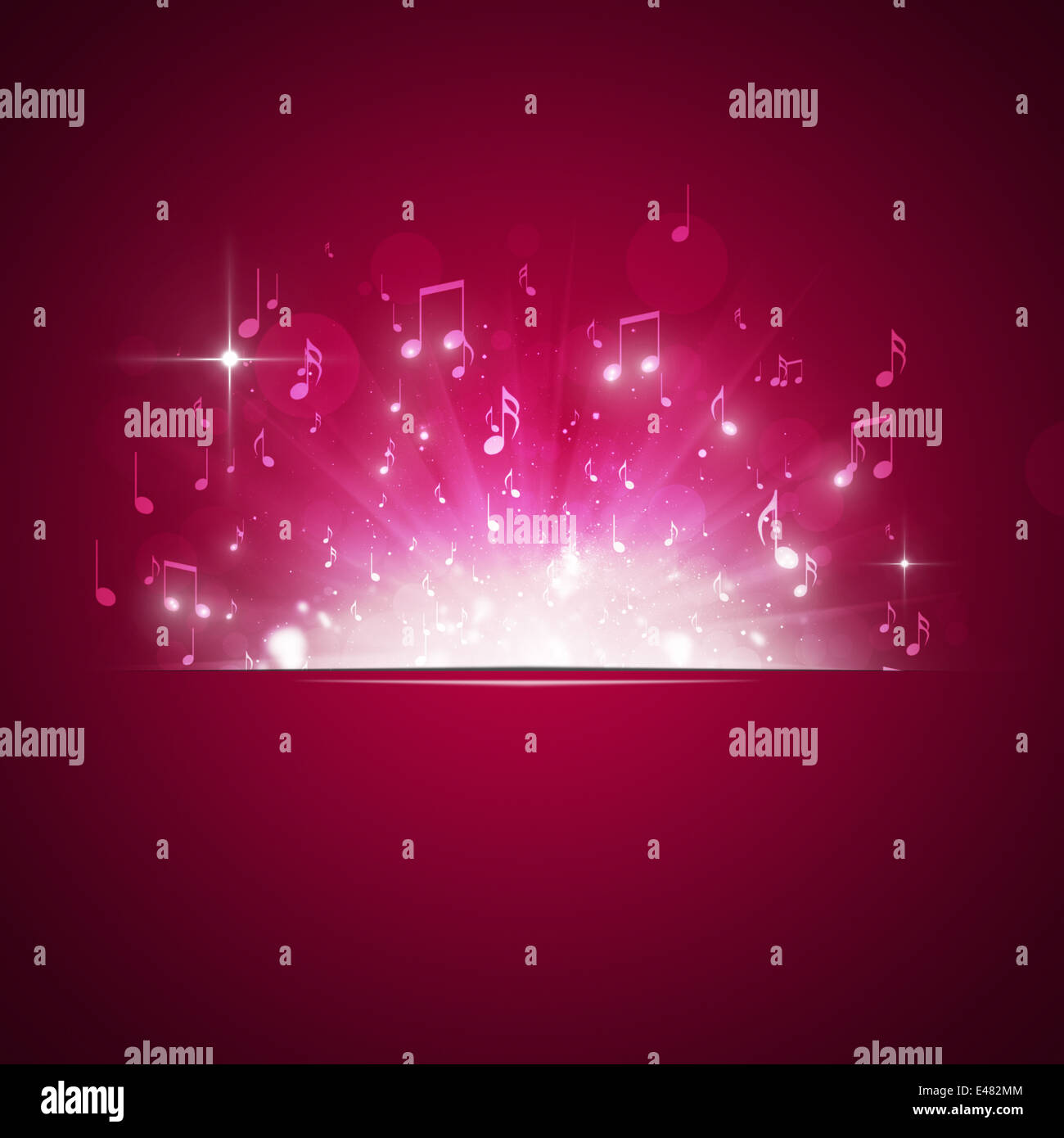 music notes explosion with lights and bokeh background Stock Photo - Alamy