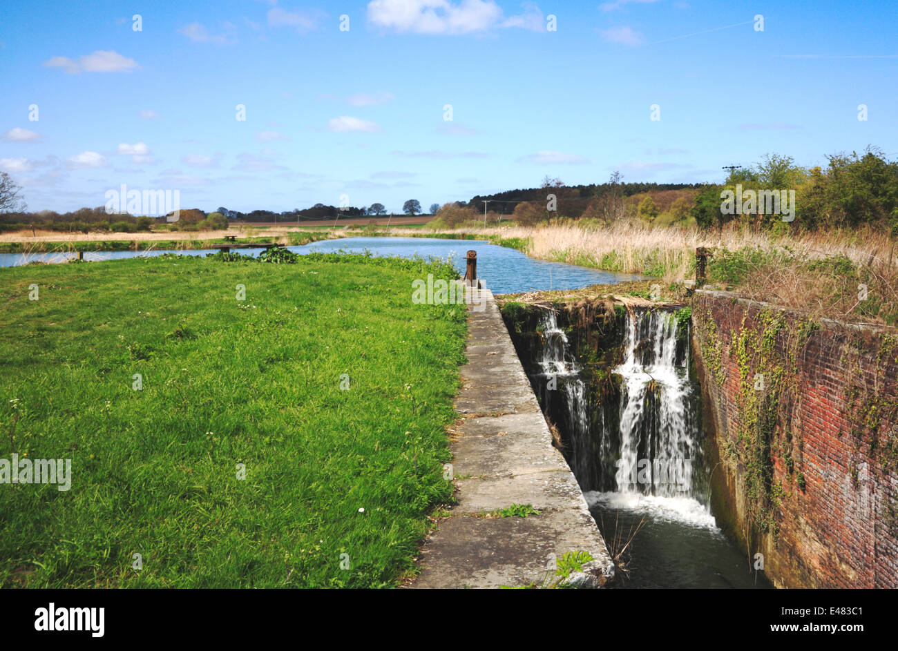 A view of an old lock and mill pool at Ebridge Mill on the old North ...