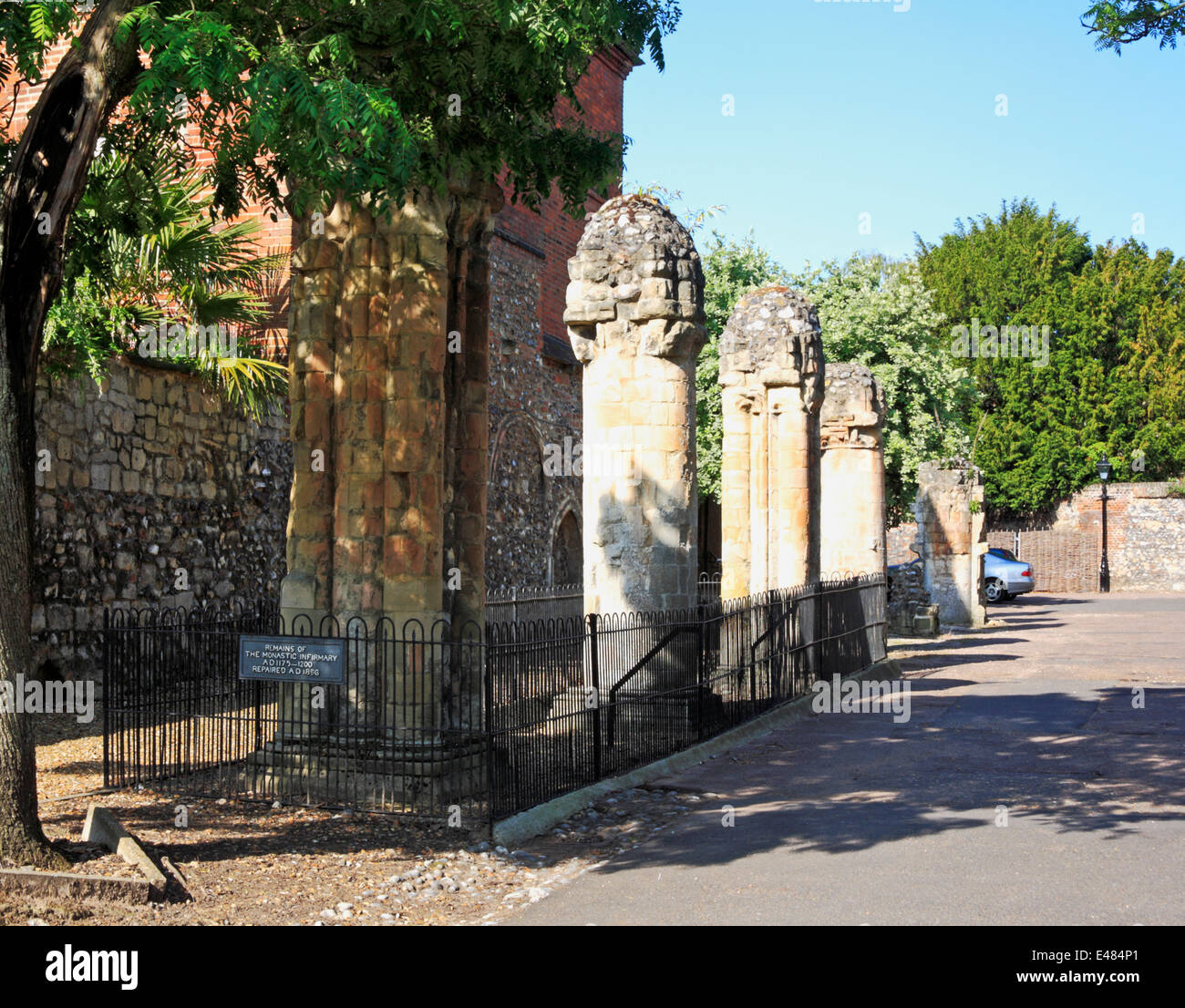 A view of the remains of the monastic infirmary at Norwich Cathedral ...