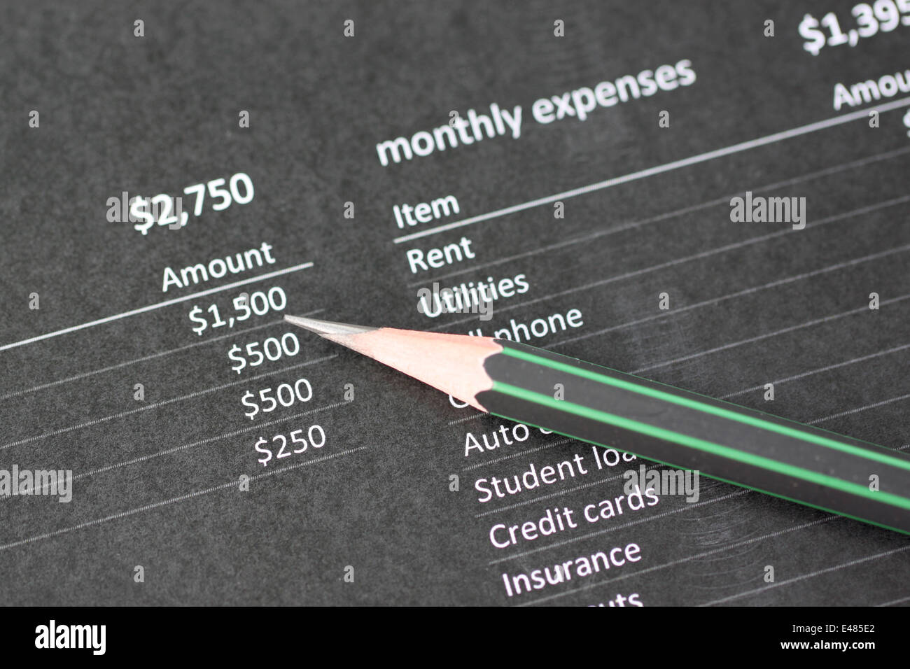 Pencil points to number on data paper for business concept Stock Photo ...