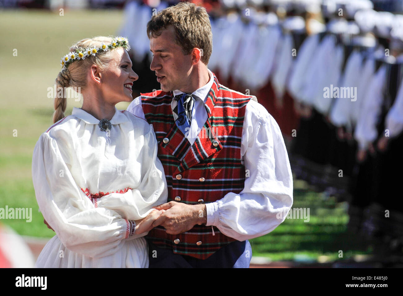 Tallinn, Estonia. 4th July, 2014. Dancers perform during a ceremony in ...