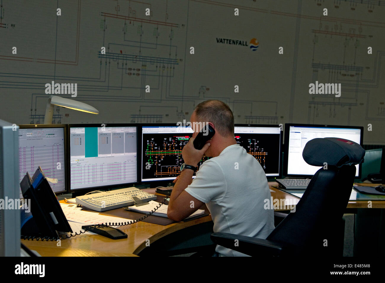 Vattenfall electricity network control center Stock Photo - Alamy