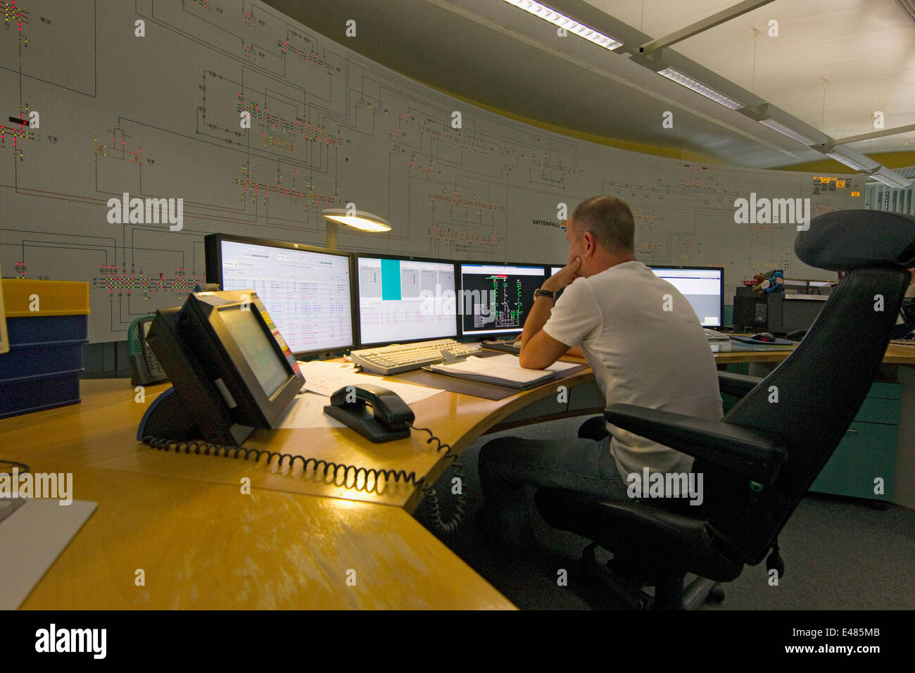 Vattenfall electricity network control center Stock Photo - Alamy
