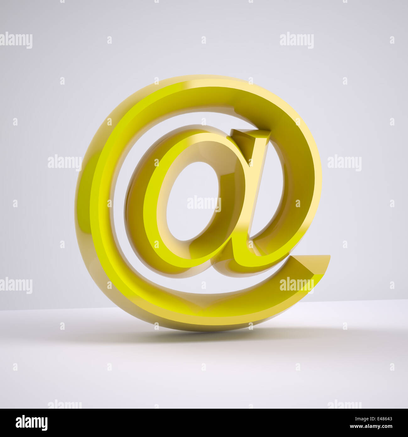yellow shiny at e-mail symbol Stock Photo - Alamy