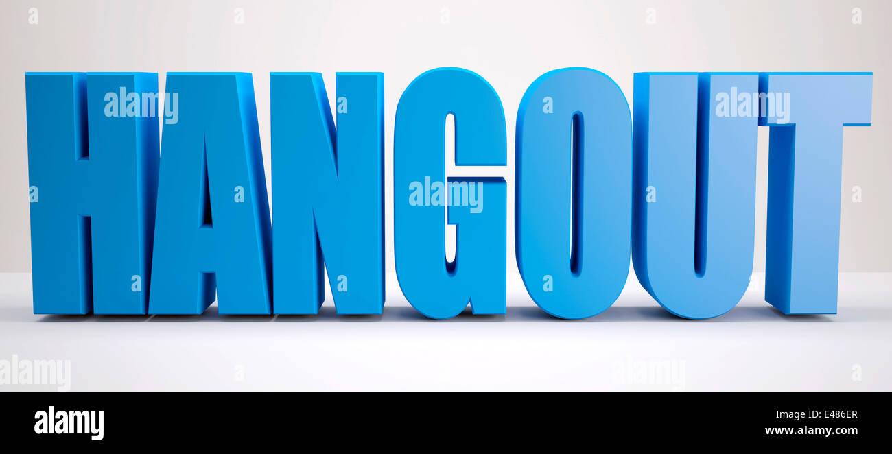 Blue hangout sign Stock Photo - Alamy